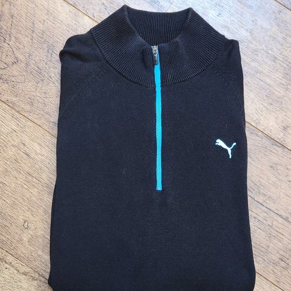 Puma | Sweaters | Puma Mens Black 4 Zip Sweater Large | Poshmark